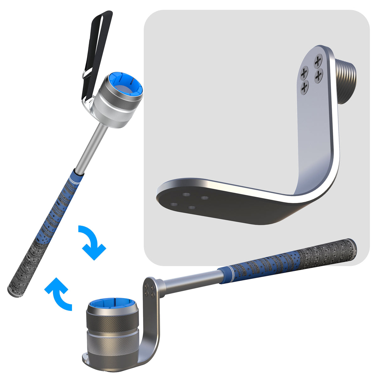L Metal Bracket - Convert Straight Down Version Golf Club Attachment(Y ...